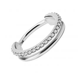 Conch clicker ring with Premium Zirconia