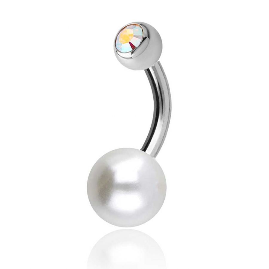 PEARL BELLY BUTTON PIERCING
