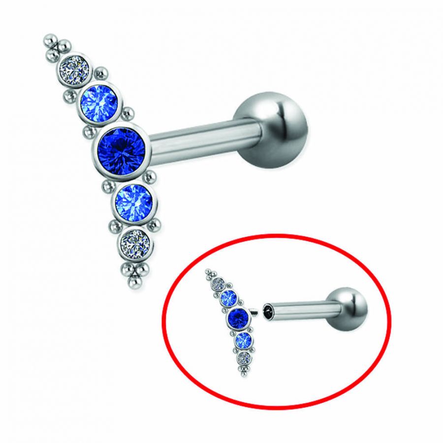 Helix bar and replacement with 5 crystals