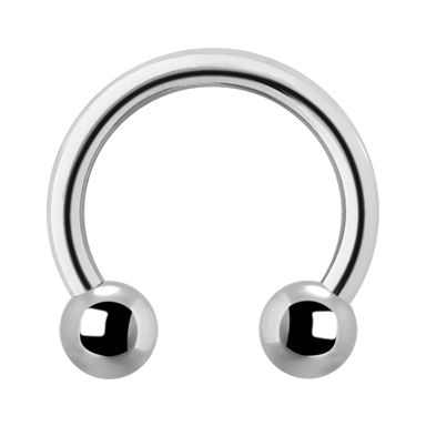 Steel circular barbell piercing with balls
